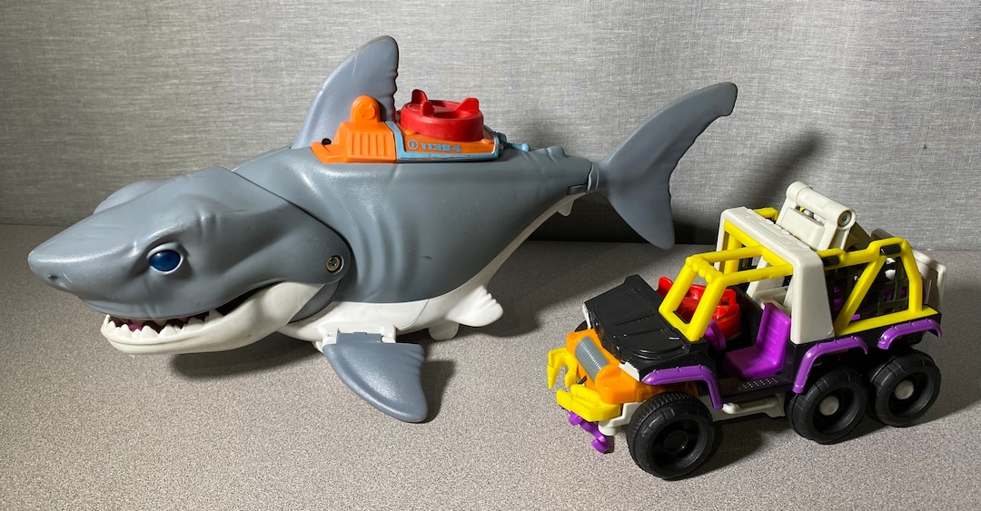Fisher Price Imaginext Mega Bite Shark 16” & Beach Jeep - Realistic ...
