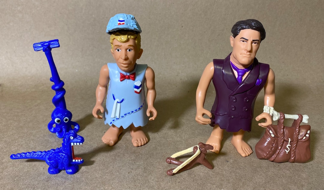 Vintage 1994 Mattel the Flintstones Evil Cliff Vandercave & Barney 5 ...