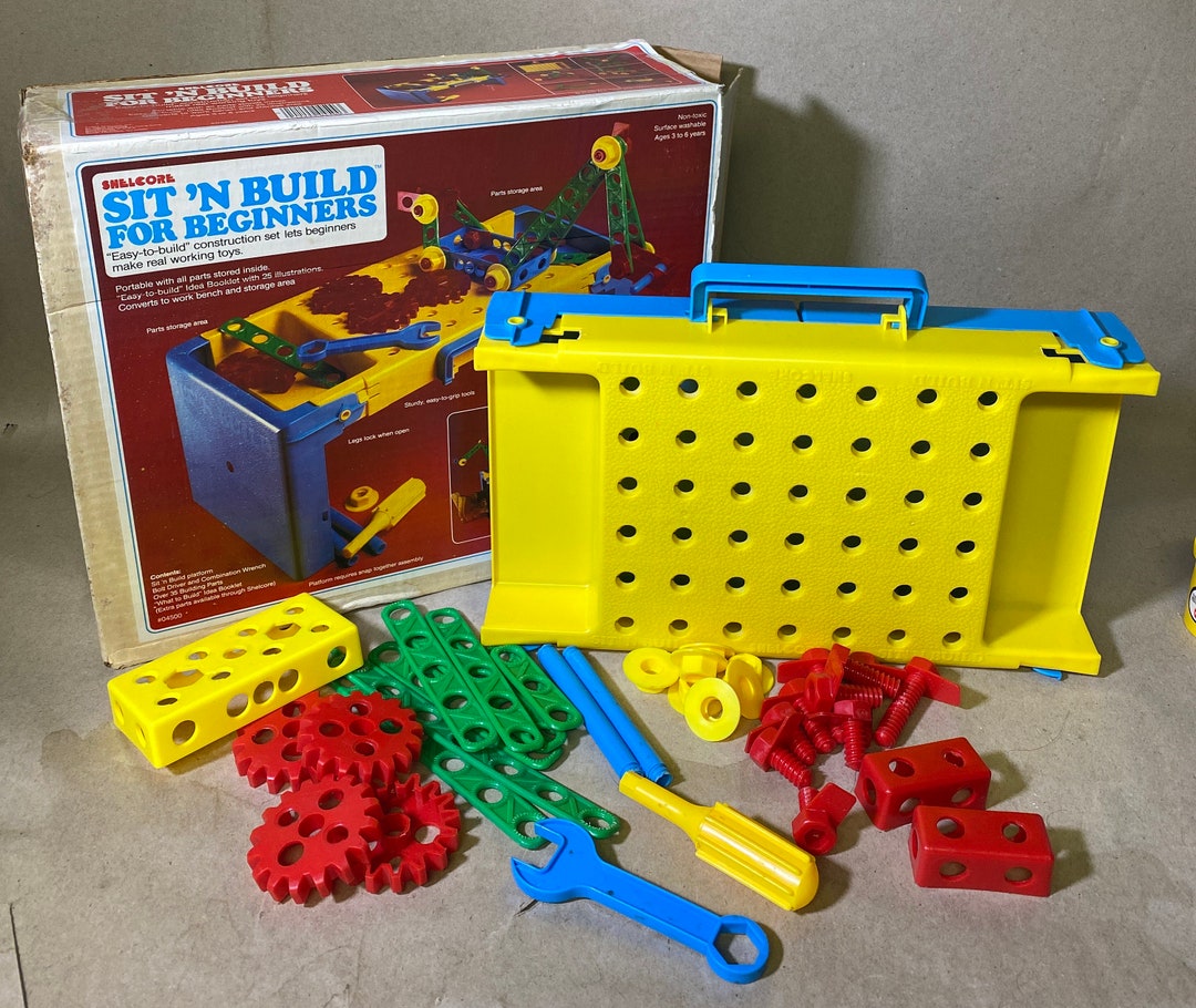 Vintage 1983 Shelcore Sit N’build Tool Bench Construction Set - Rare ...