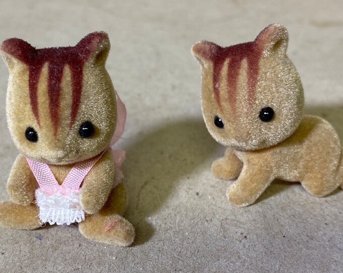 Vintage Sylvanian Families Calico Critters Furbanks Squirrel Twins # ...