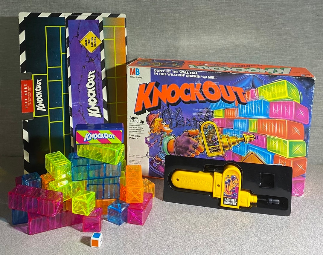 Vintage 1991 Milton Bradley Knockout Board Game Complete Hammer Works ...