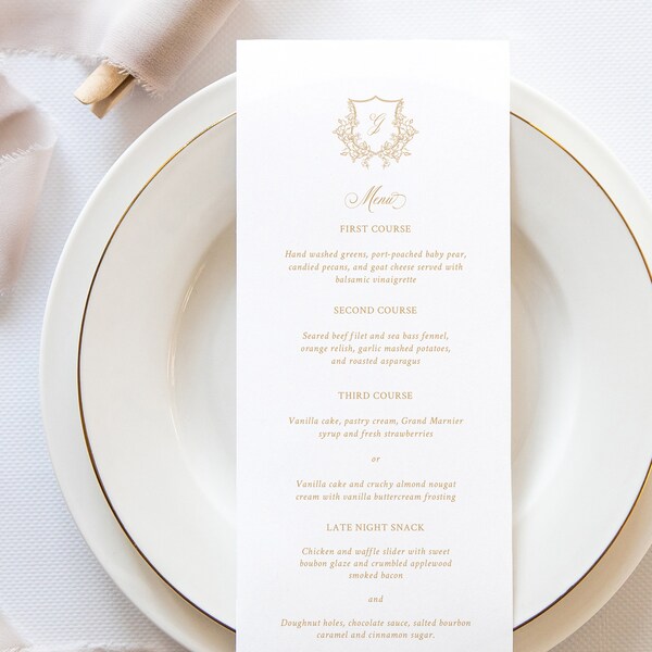 Monogram Menu - Etsy