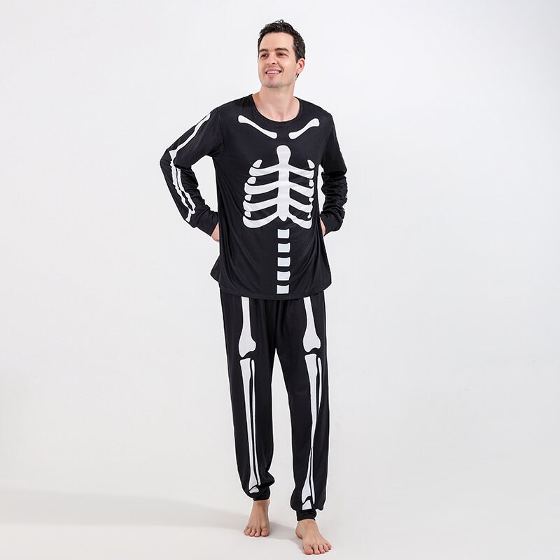 Black Skeleton Halloween Family Matching Pajamas Halloween Pjs - Etsy