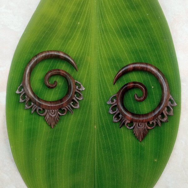 Spiral Wood Earrings - Etsy