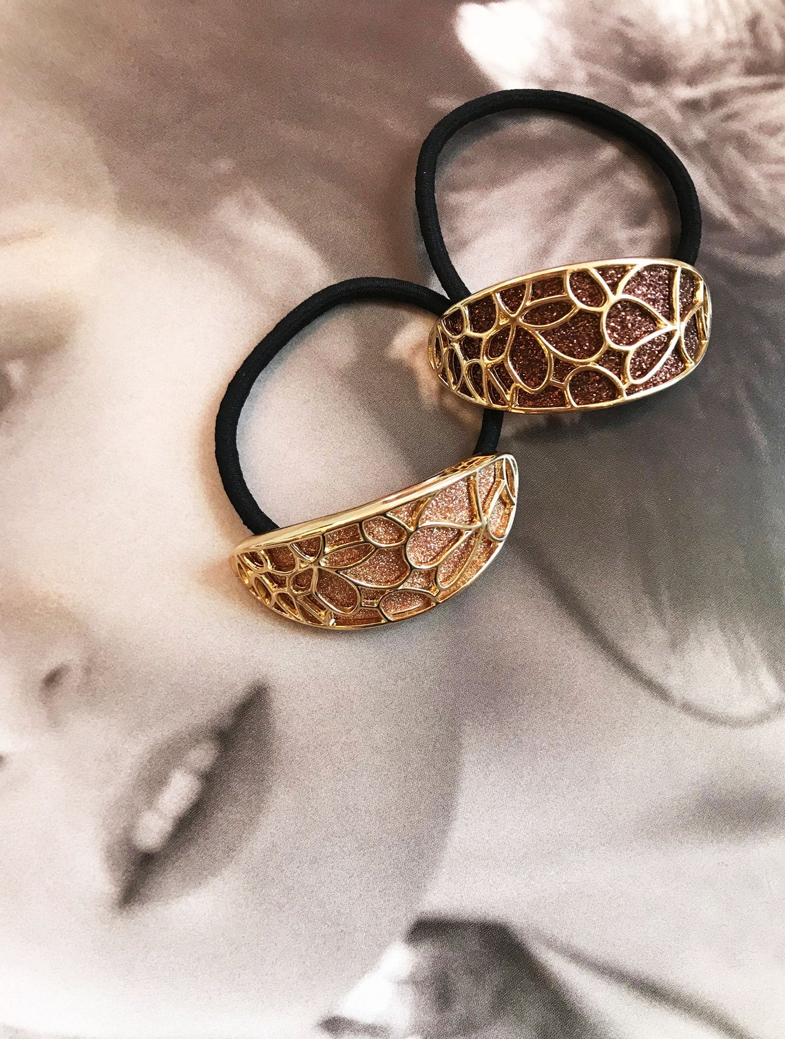 Floral Ponytail Gold Accent Ponytail Gold Finish Ponytail | Etsy