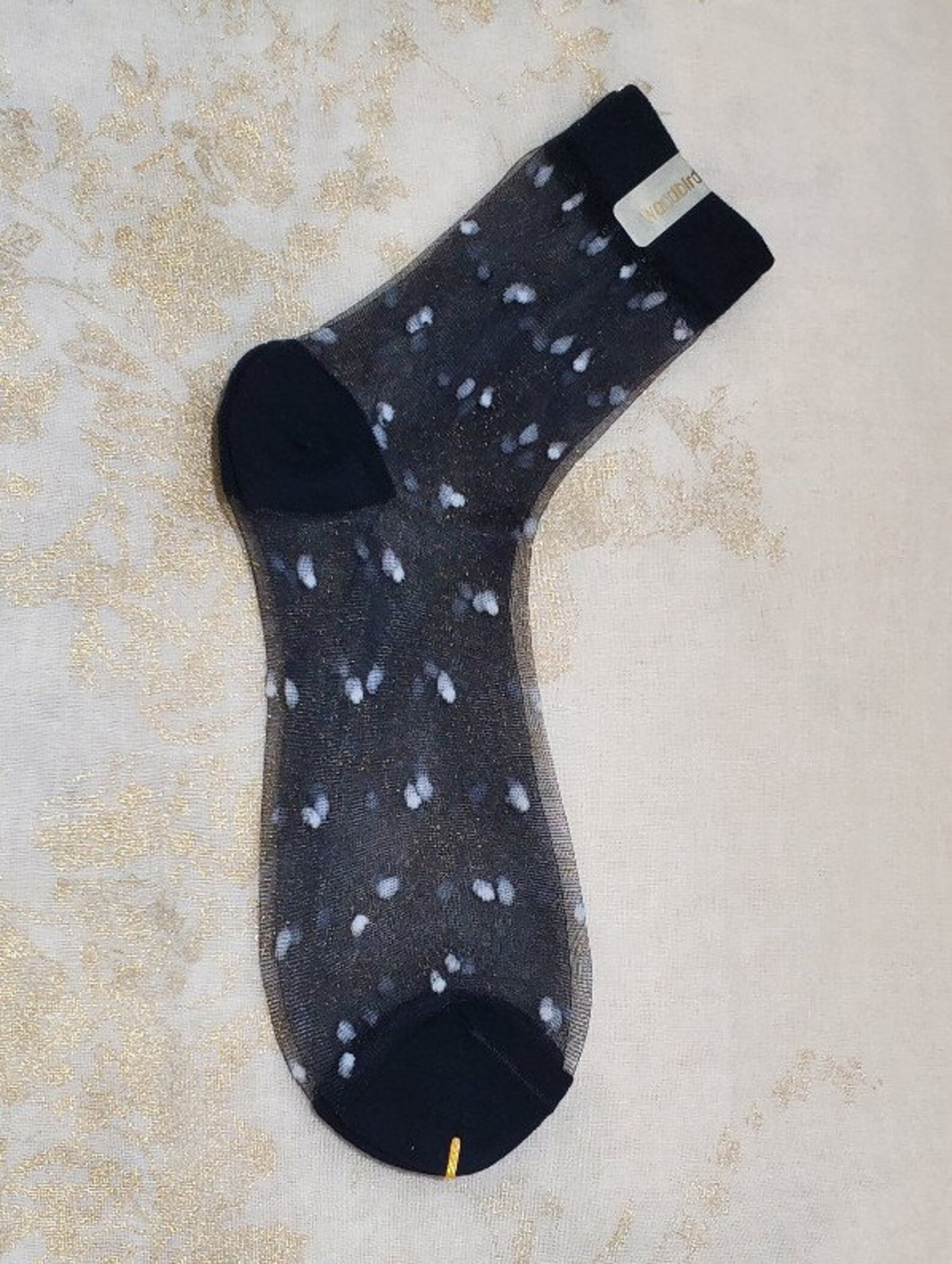 Womens Socks Polka Dot Socks Sheer Nylon Socks Crew Etsy