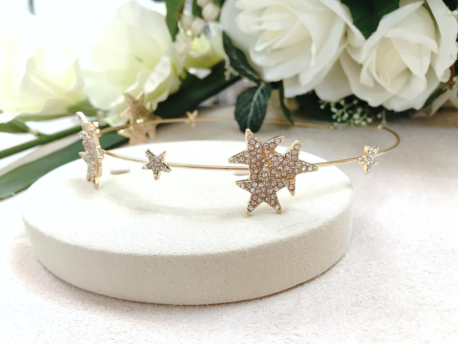 Star Headband Gold Crystal Headband Bridal Headband Bridal - Etsy