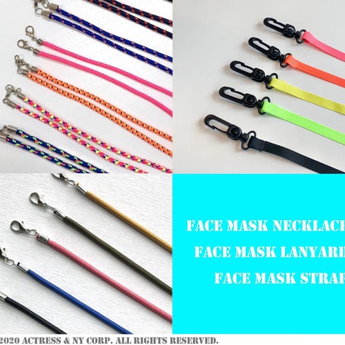2 Pack Black Adjustable Length Face Mask Lanyards Free - Etsy