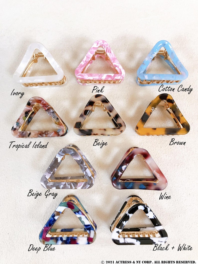 Small Hair Claw Clip Tortoise Triangle Hair Claw Clip - Etsy