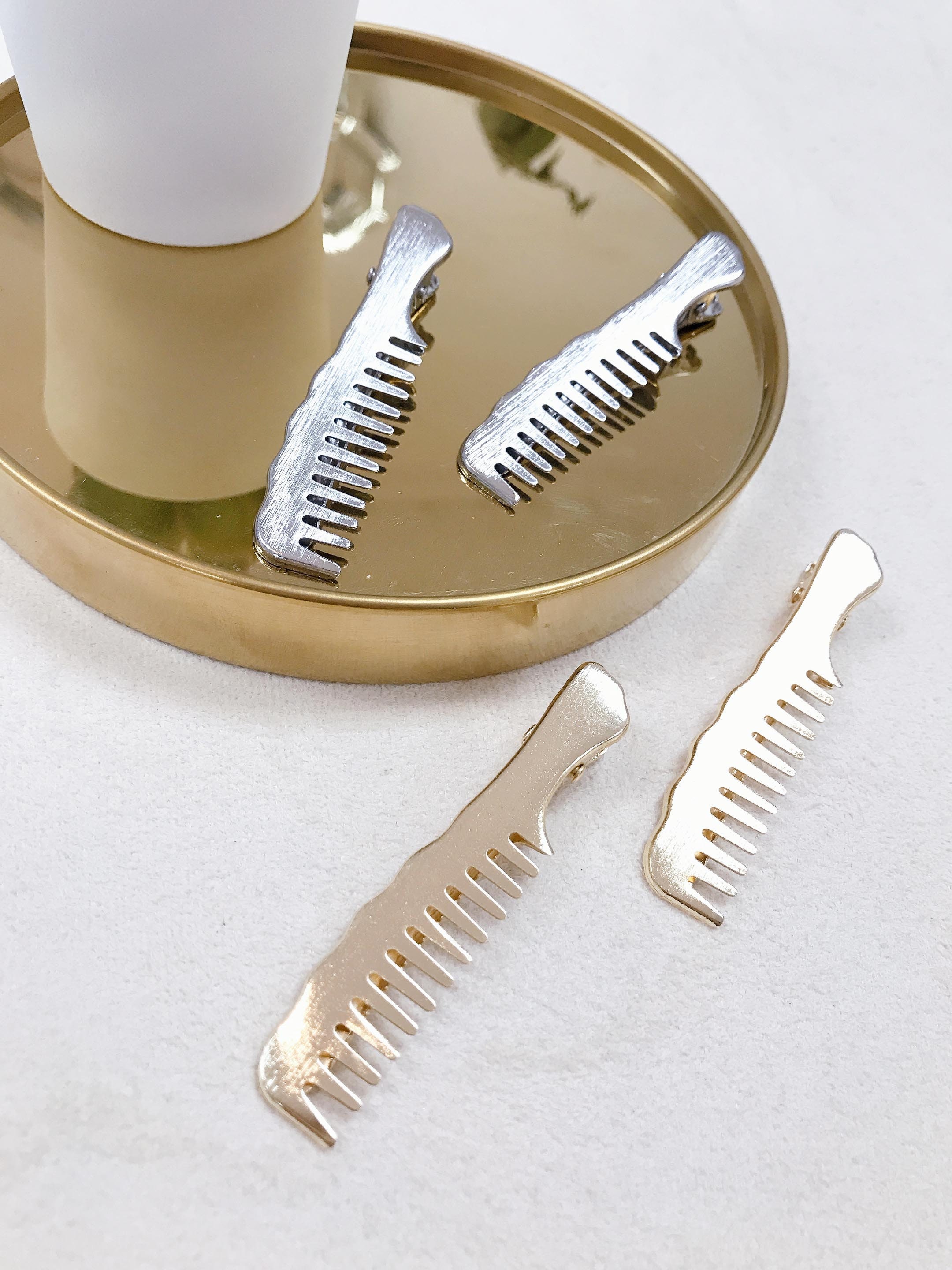 2pcs Set Tooth Comb Hair Clip Small Metal Hair Clip | Etsy