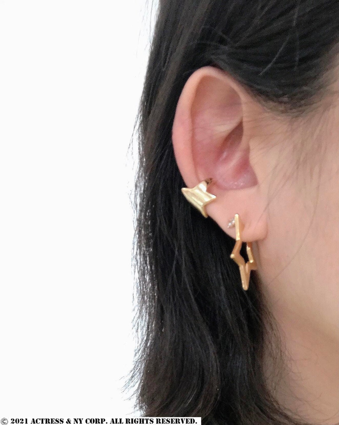 2pcs Set Star Gold Silver Ear Cuff, Stardust Ear Cuff Gold, Chic Ear Cuff, Tiny Cuff, Minimalist ...