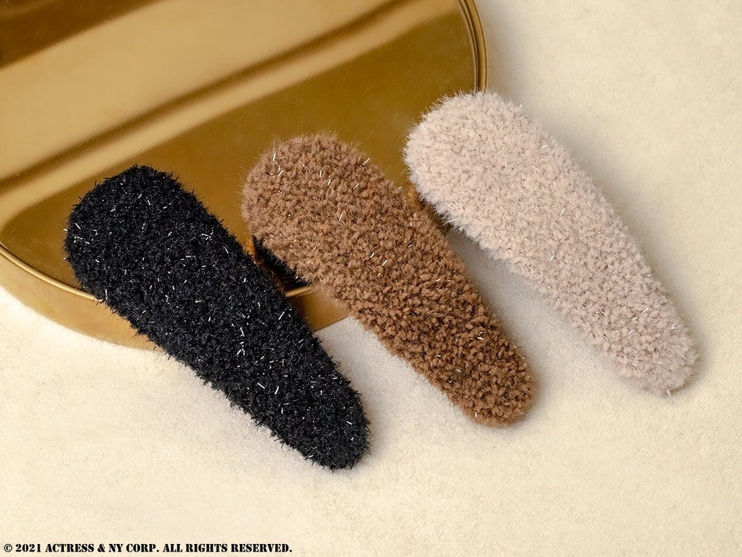 Oversized Fur Snap Hair Clip Leopard Solid Metallic Shimmery - Etsy