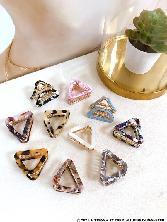Small Hair Claw Clip Tortoise Triangle Hair Claw Clip - Etsy