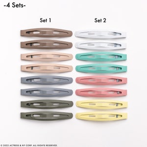 SET of Minimalist Matte Hair Clips, Snap Hair Clips for Women, Hair ...