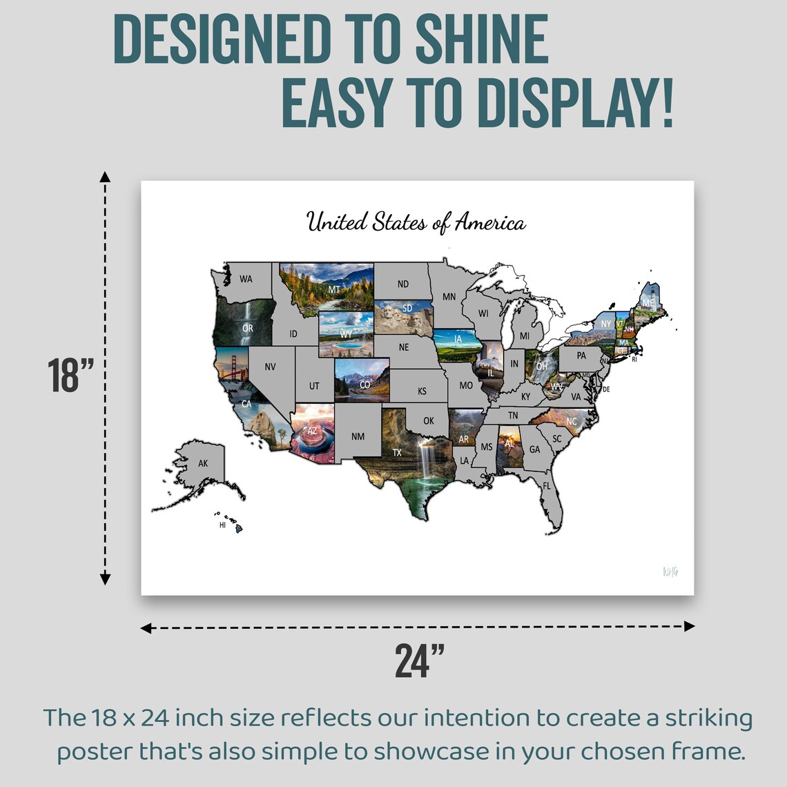 USA Scratch off Map Poster Bucket List for Traveling the United States ...