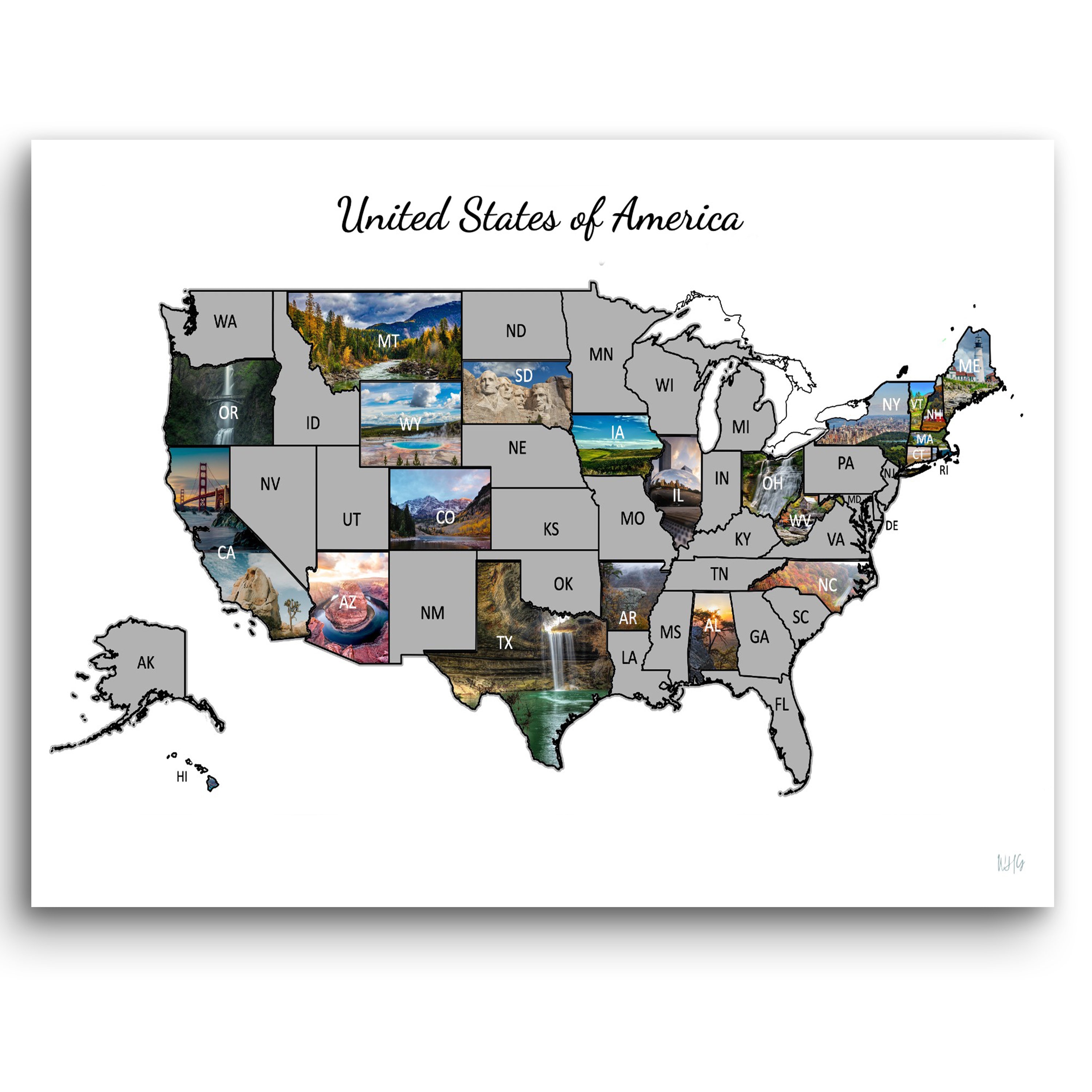 USA Scratch off Map Poster Bucket List for Traveling the United States ...
