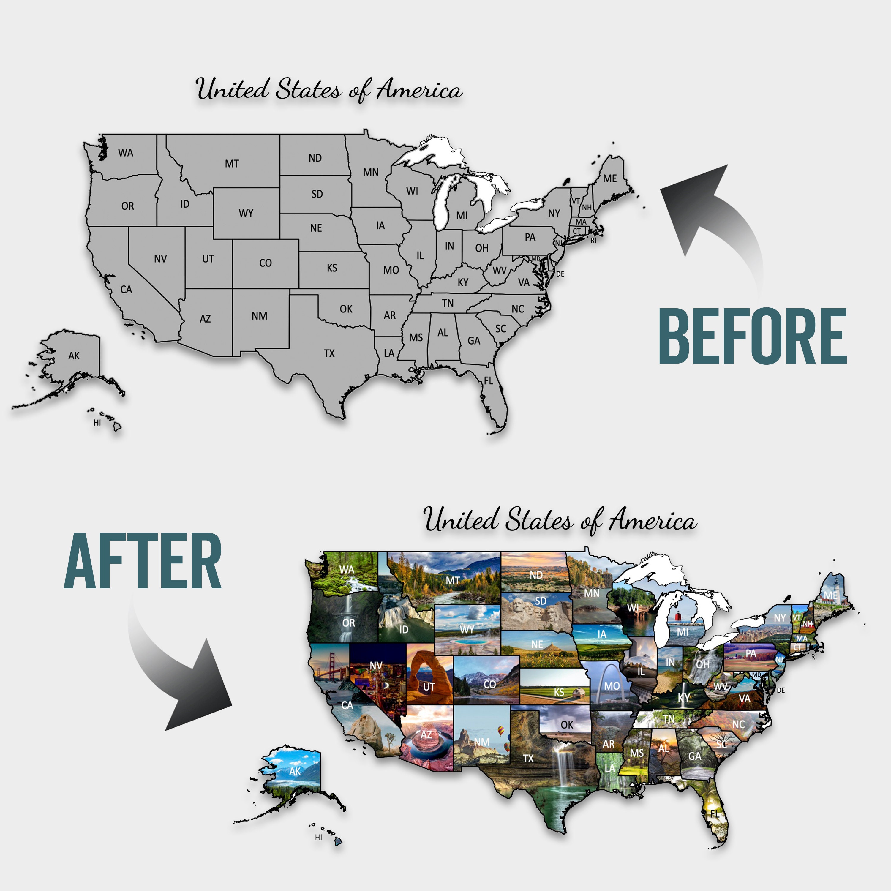 USA Scratch off Map Poster Bucket List for Traveling the United States ...