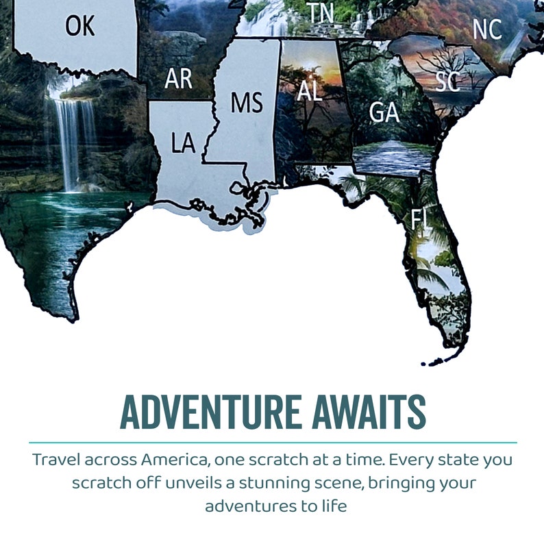 USA Scratch off Map Poster Bucket List for Traveling the United States ...