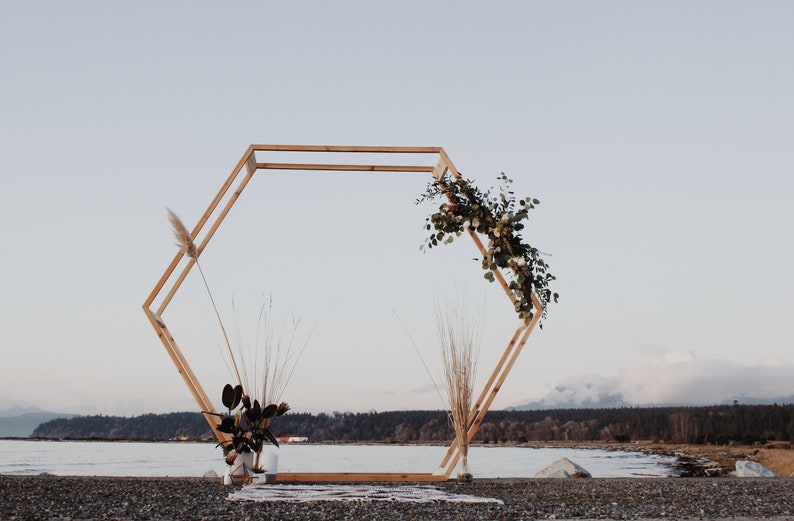 Building Plans Double Hexagon Wedding Arch Diy Wooden Etsy