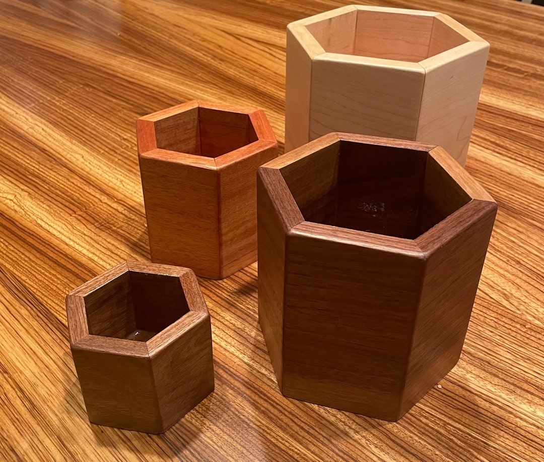 Wood Hexagon Planter - Etsy