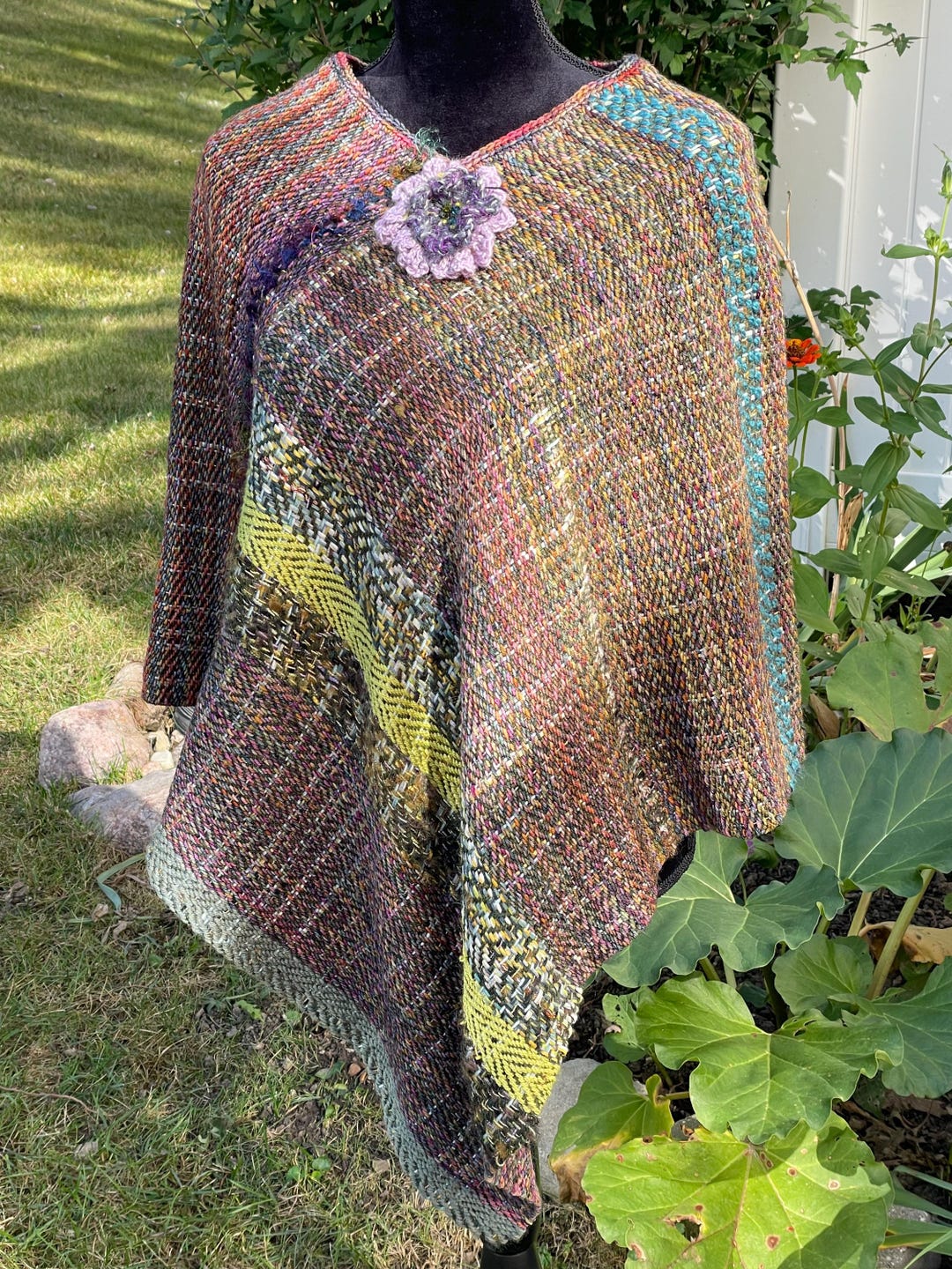 Multi Colored Poncho 2 - Etsy