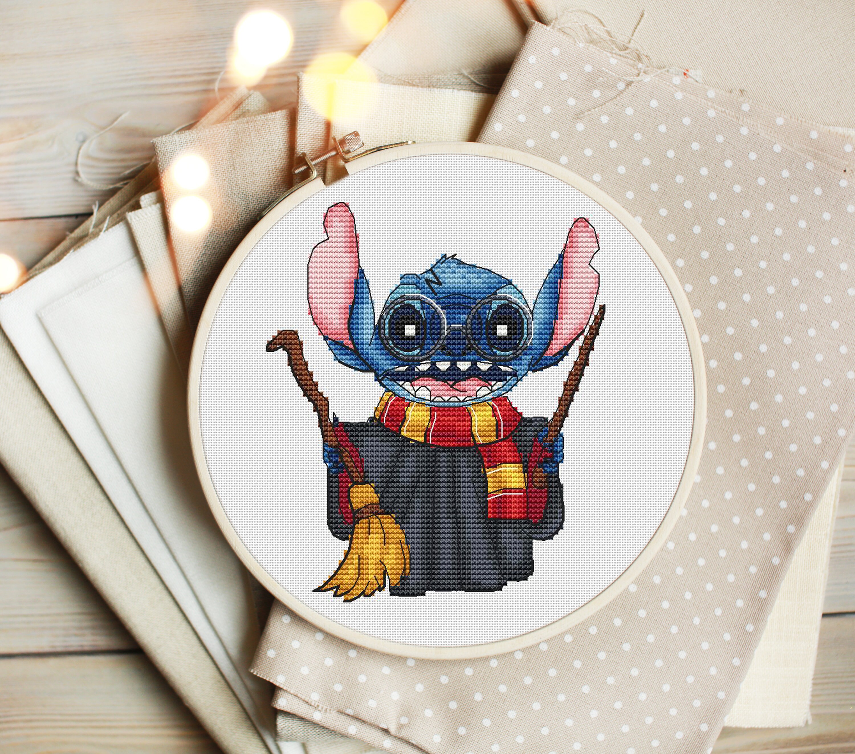 Blue Stitch Wizard Fandom Cross Stitch Pattern Hand Embroidery - Etsy