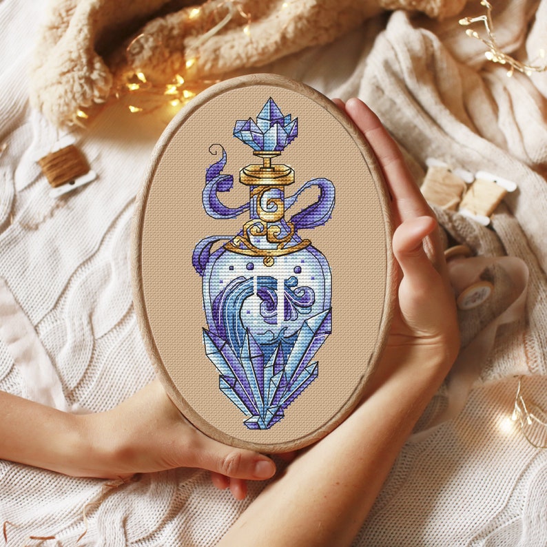 Crystal Magical Elixir Potion Jar Cross Stitch Pattern Witchy - Etsy