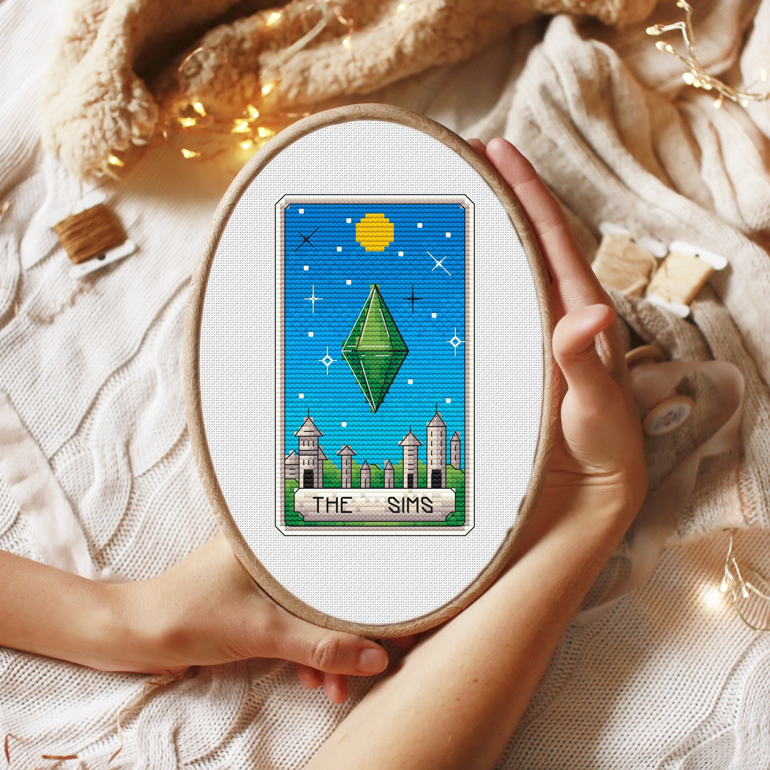 Sims Tarot - Cross Stitch Pattern - Tarot Card Cross Stitch , Major ...
