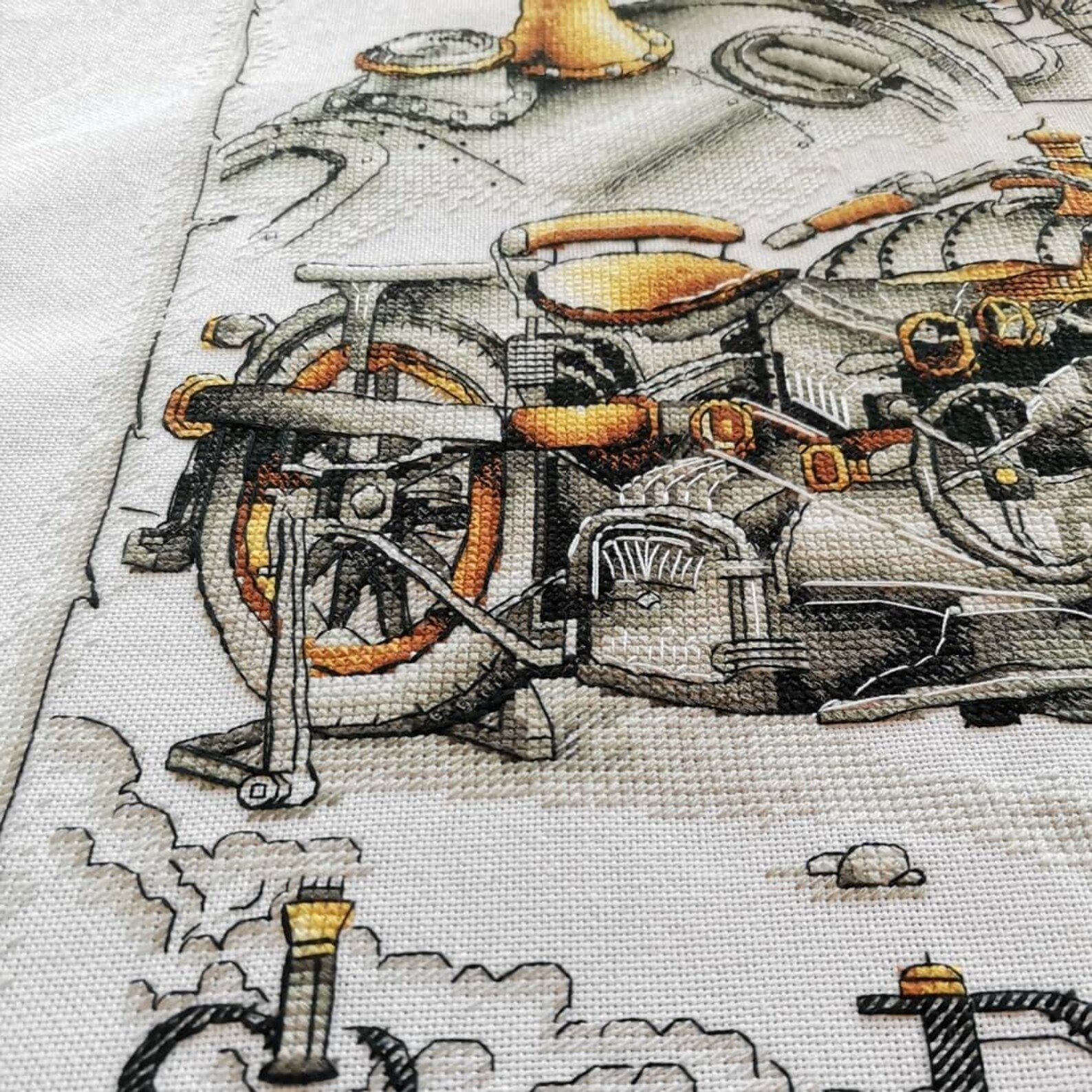 Vintage Detailed Moto Steampunk Cross Stitch Pattern Modern - Etsy