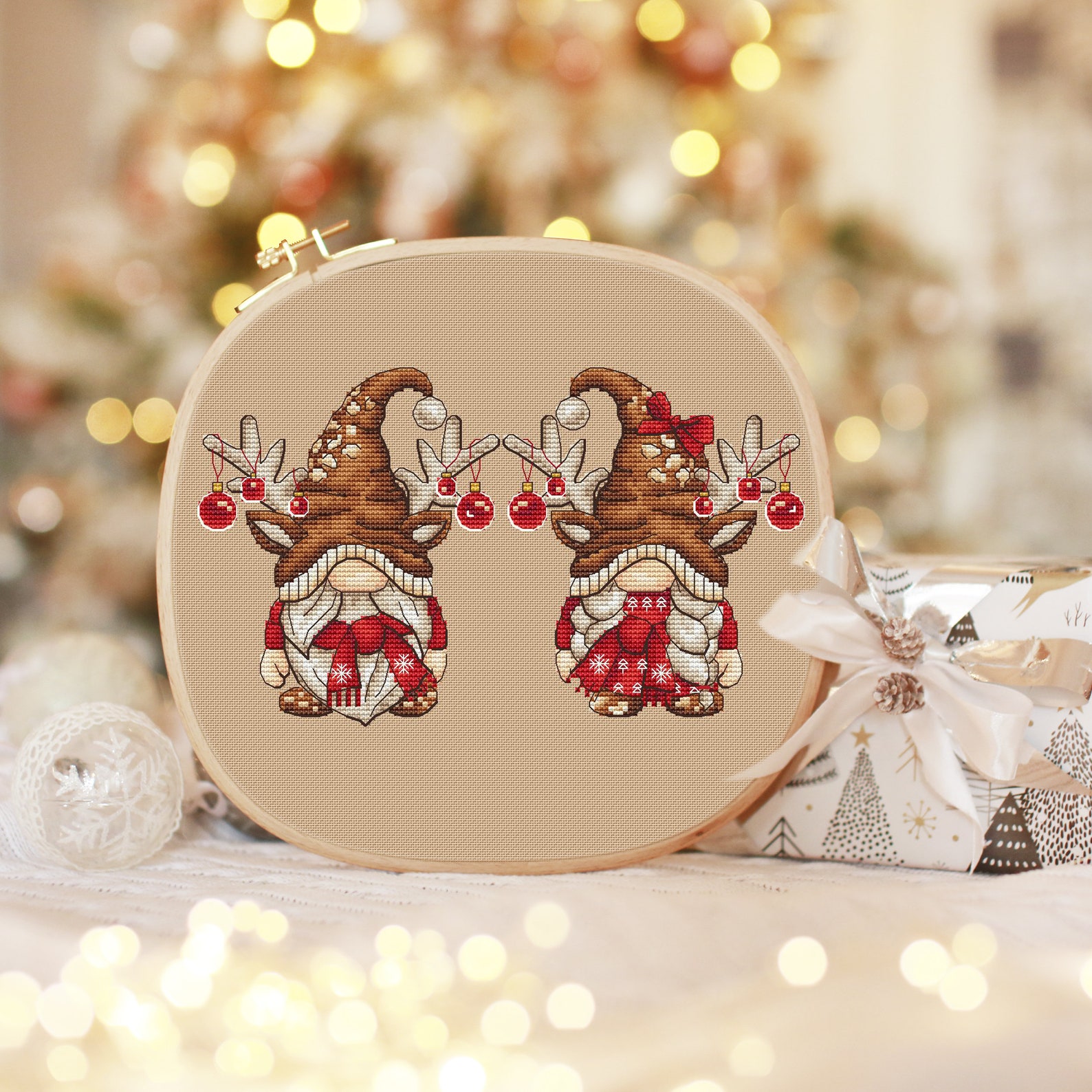 Funky Gnomes Deers Christmas Cross Stitch Pattern Hand - Etsy