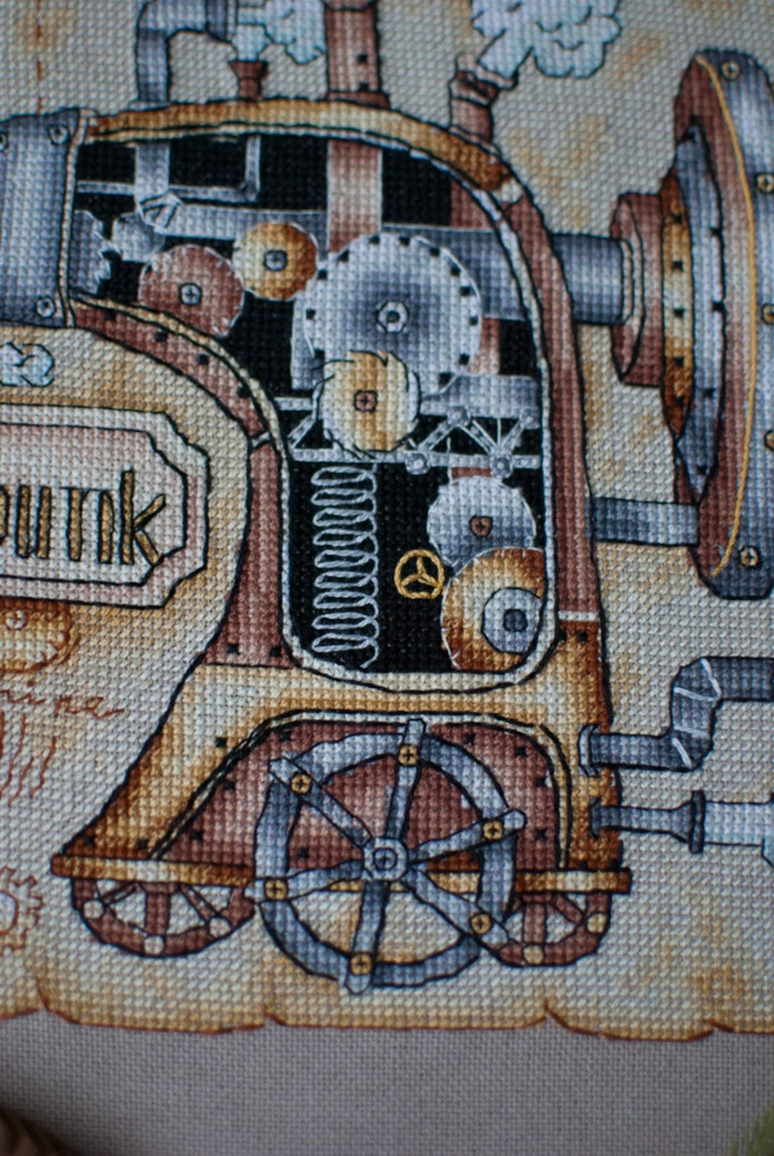 Steampunk Sewing Machine Cross Stitch Pattern Hand Embroidery - Etsy