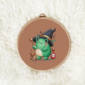 Frog Witch Cross Stitch Pattern Halloween Cross Stitch Funky Cross ...