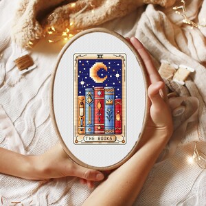 Books Tarot - Cross Stitch Pattern - Tarot Cards , Moon , Witch ...