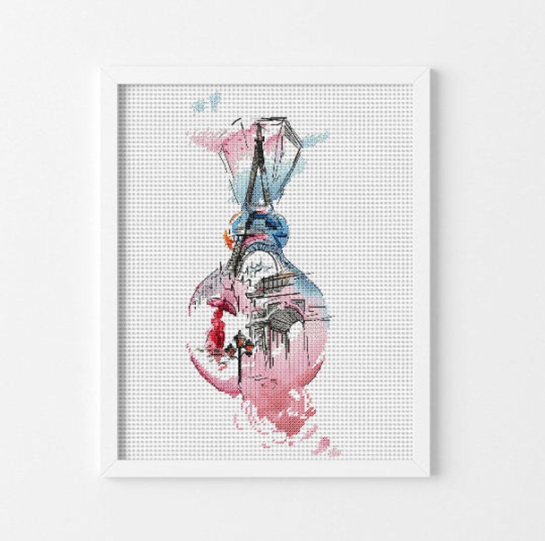 France Cross Stitch Pattern Paris Cross Stitch Chart Eiffel Tower Cross ...