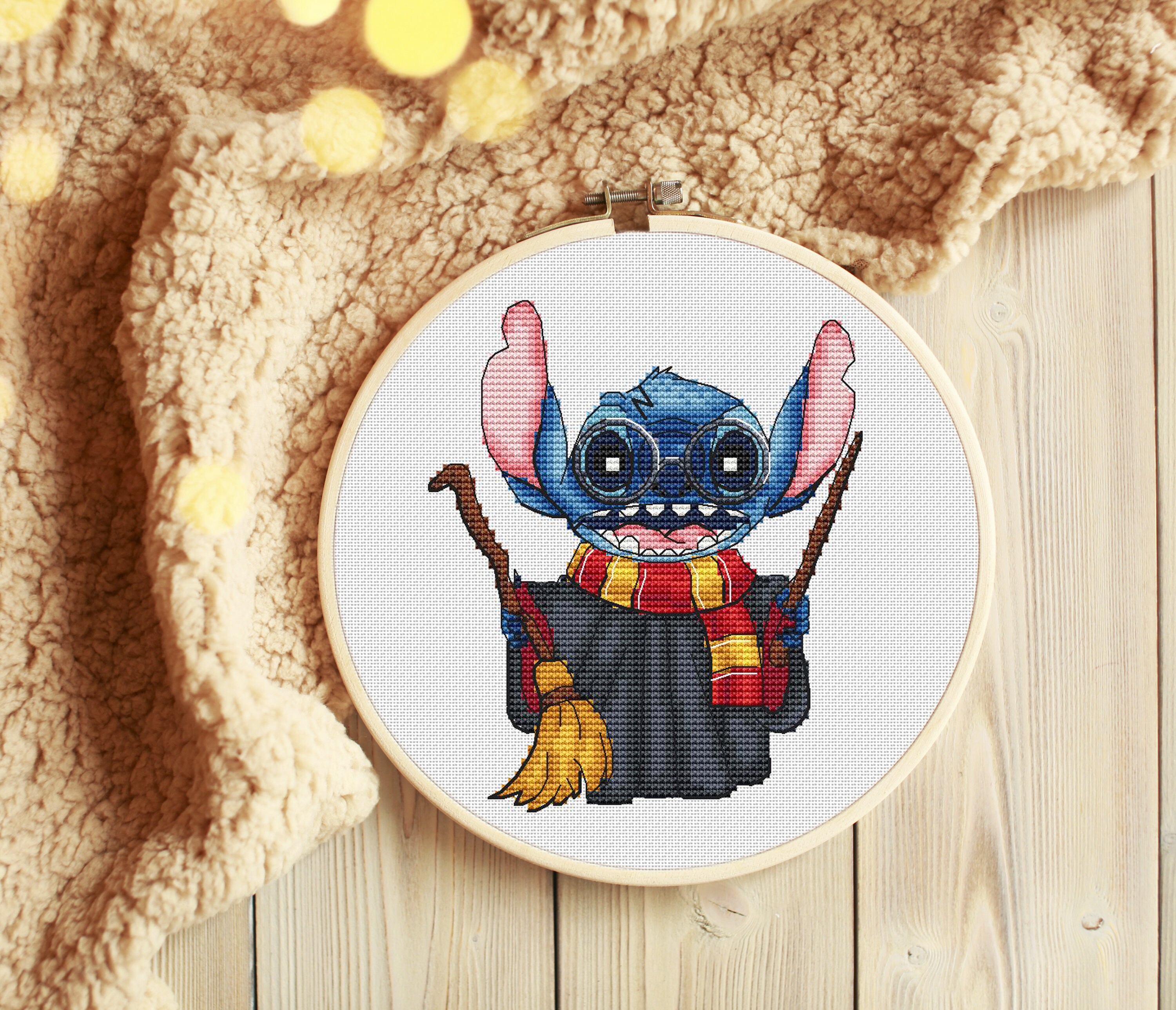 Blue Stitch Wizard Fandom Cross Stitch Pattern Hand Embroidery - Etsy