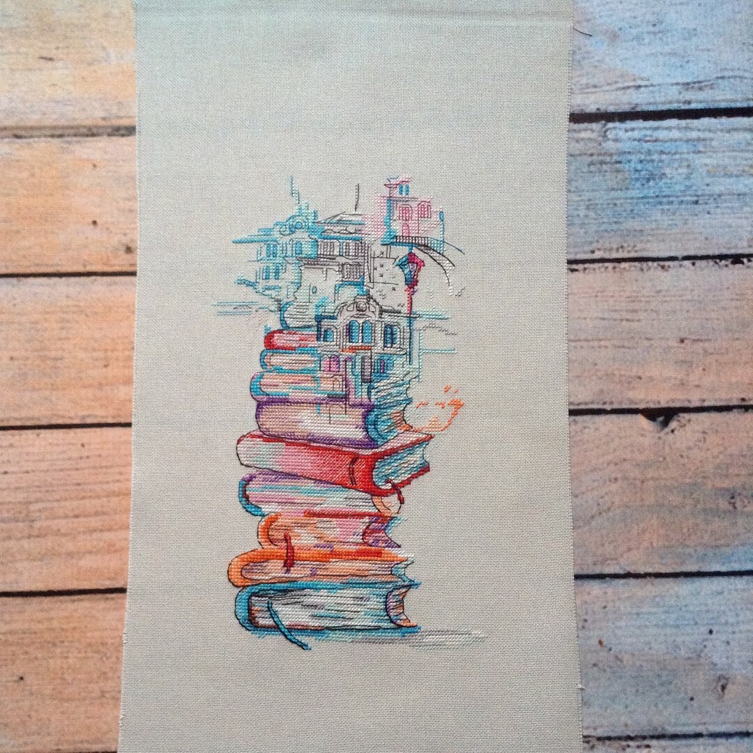 City Landscape in Books Watercolor Cross Stitch Pattern Modern - Etsy ...
