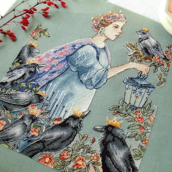 Raven Cross Stitch - Etsy