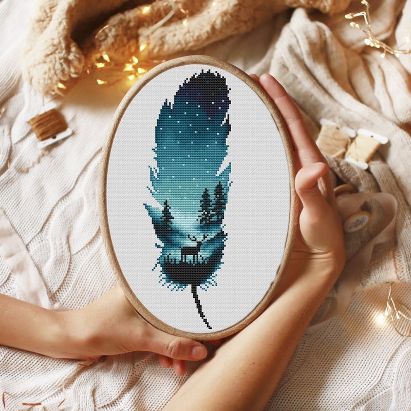 Feather Cross Stitch - Etsy