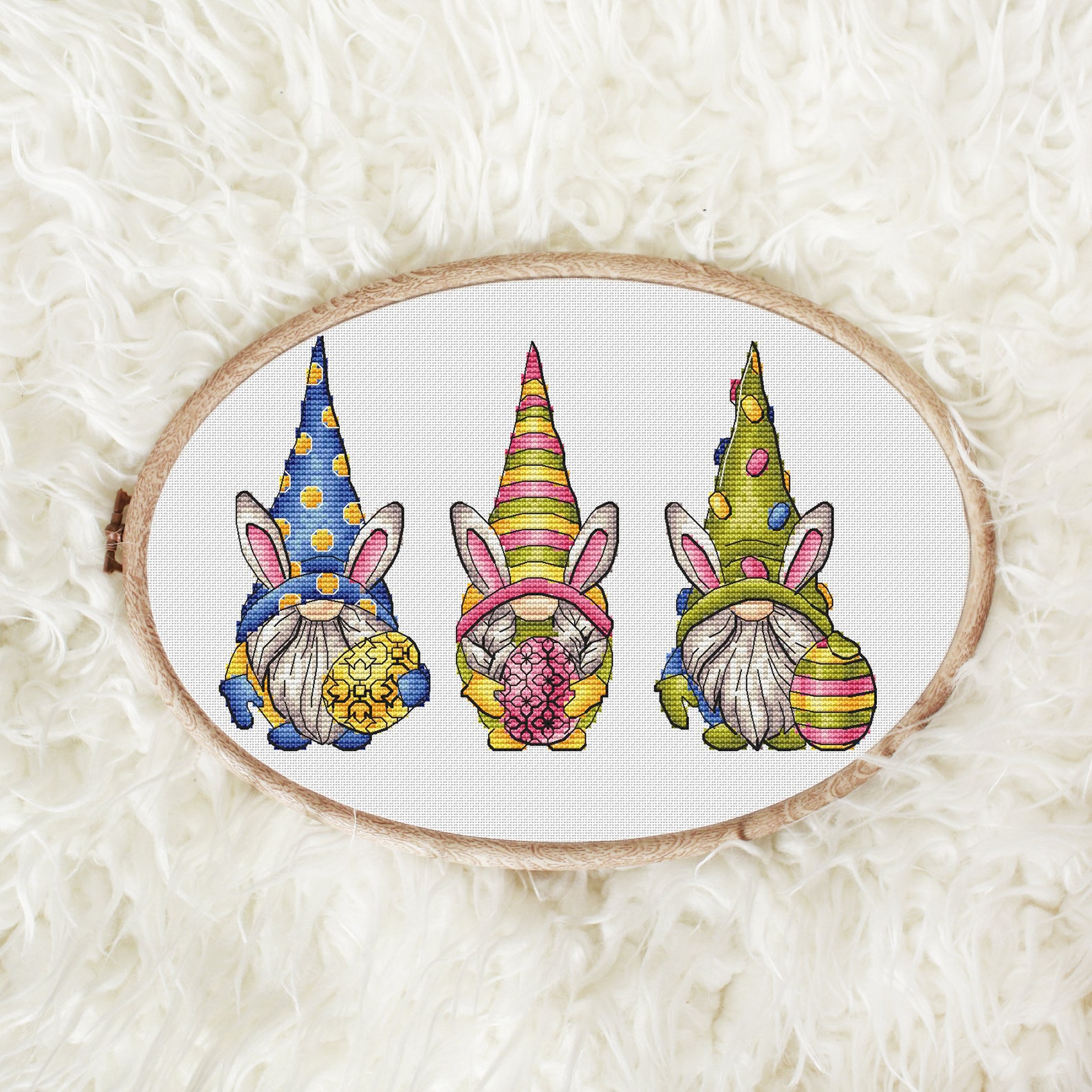 Easter Gnomes Bunnies Funny Cross Stitch Pattern Holiday Cross | Etsy