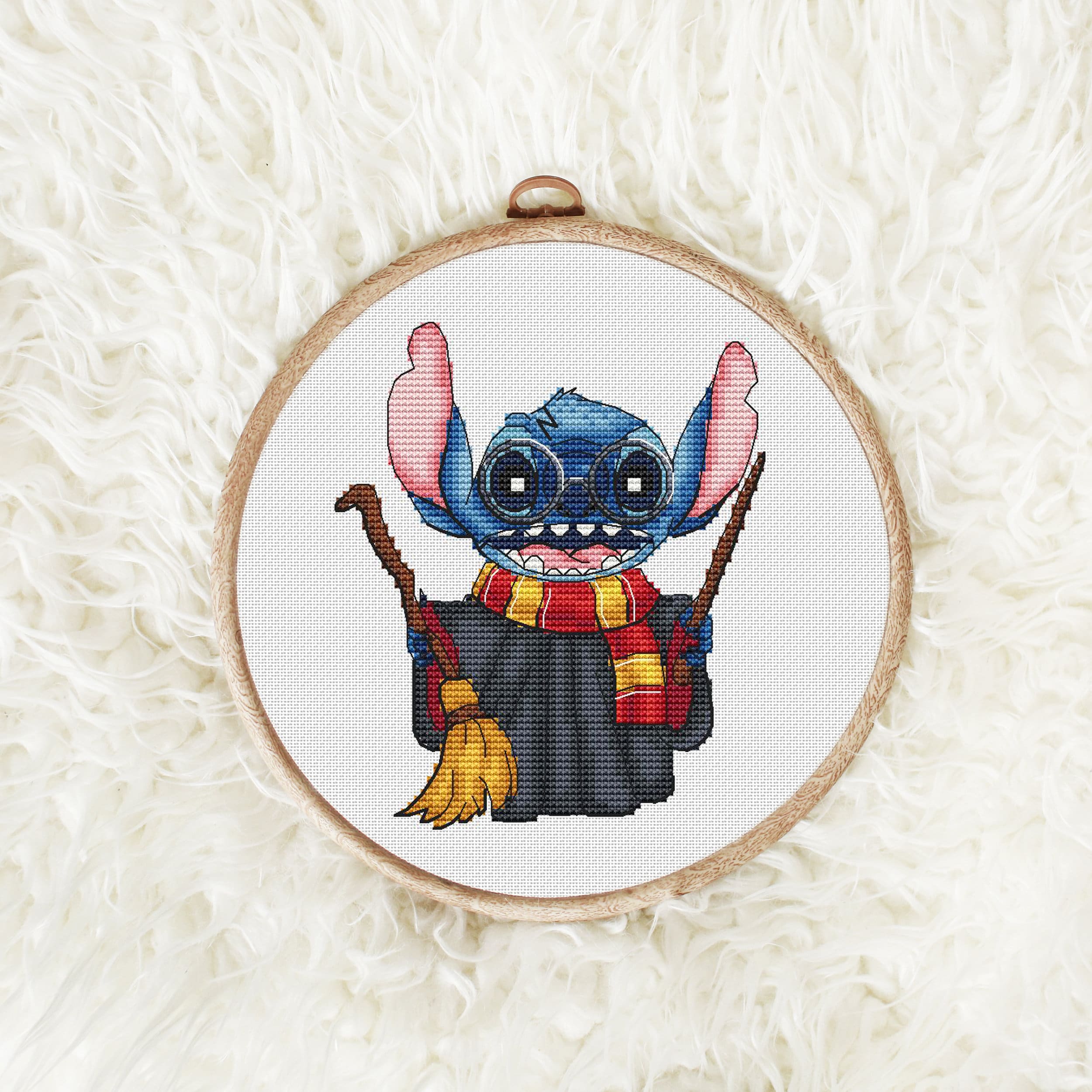Blue Stitch Wizard Fandom Cross Stitch Pattern Hand Embroidery - Etsy