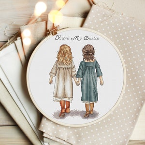 You're My Bestie Cross Stitch Pattern Quote Cross Stitch Chart Bestie ...