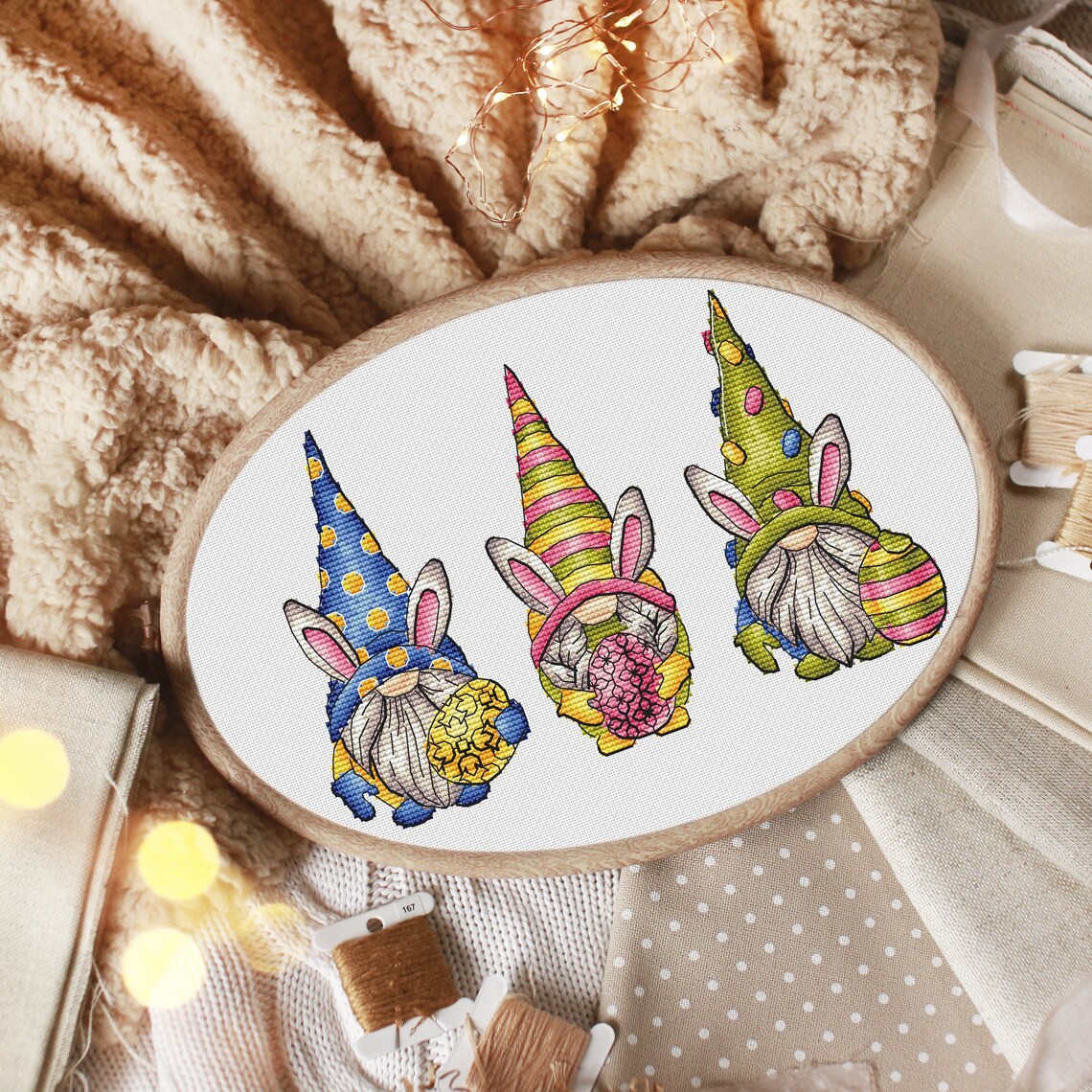Easter Gnomes Bunnies Funny Cross Stitch Pattern Holiday Cross - Etsy