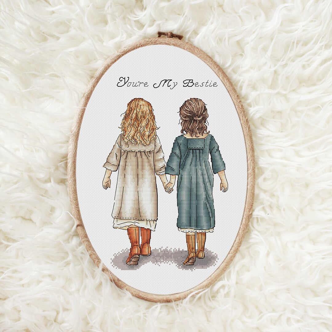 You're My Bestie Cross Stitch Pattern Quote Cross Stitch Chart Bestie ...