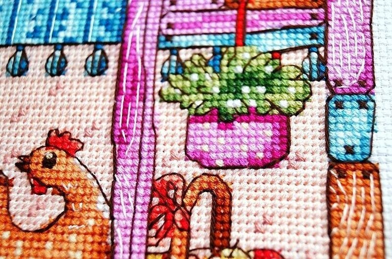 Small Funky Chicken Funky Animals Cross Stitch Pattern Hand - Etsy