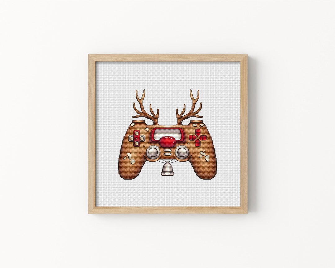 Game Controller Cross Stitch Pattern, Christmas Deer Cross Stitch ...