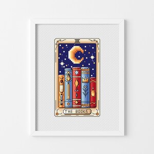 Books Tarot - Cross Stitch Pattern - Tarot Cards , Moon , Witch ...