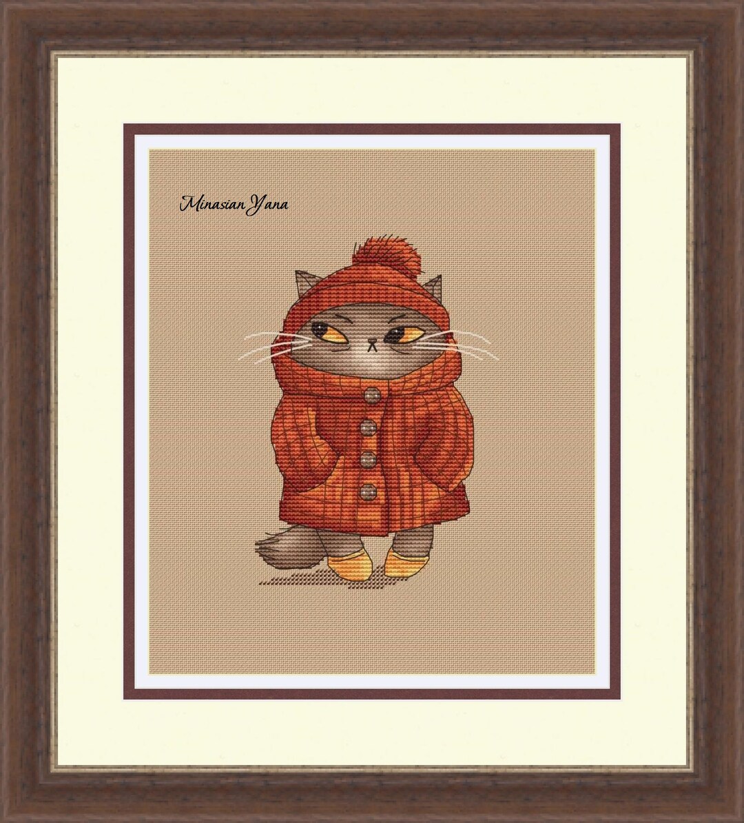 Little Suspect Cat Funky Cats Cross Stitch Pattern Beginner Needlepoint ...