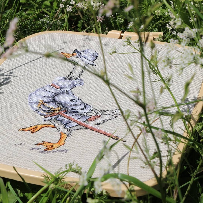 Goose Knight Cross Stitch Pattern, Animal Cross Stitch Design, Funky ...