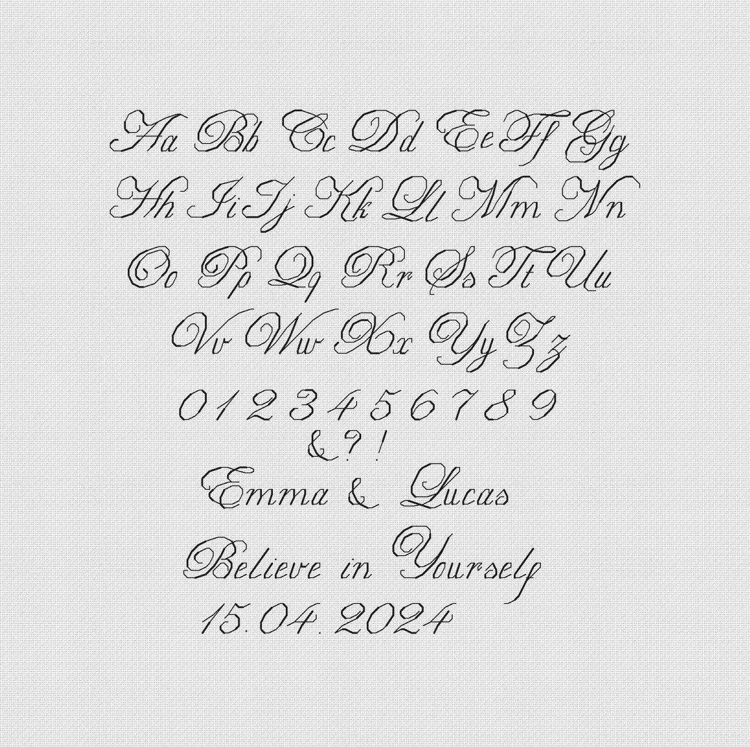 English Alphabet Cross Stitch Pattern, Letters Cross Stitch Design ...