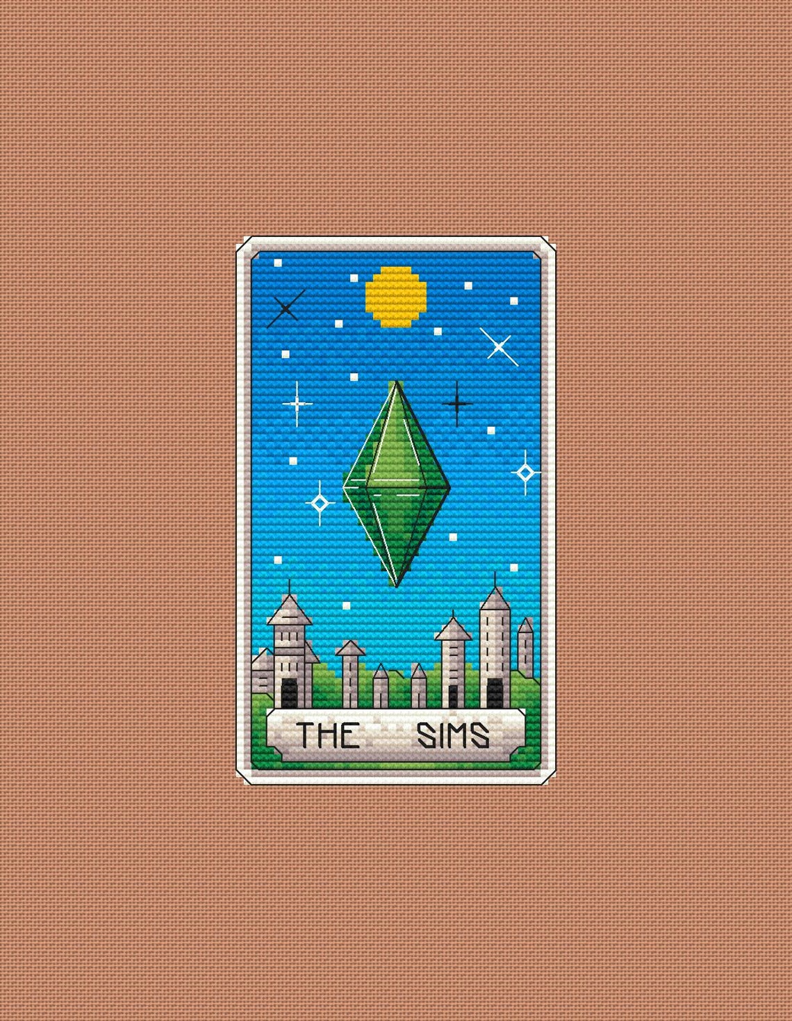 Sims Tarot - Cross Stitch Pattern - Tarot Card Cross Stitch , Major ...